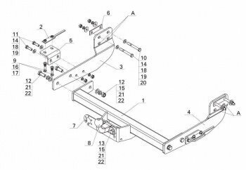 Фаркоп для Ford Transit 2014-2021-, Микроавтобус/фургон (без электрики) (паспорт и сертификат) AvtoS. FD32