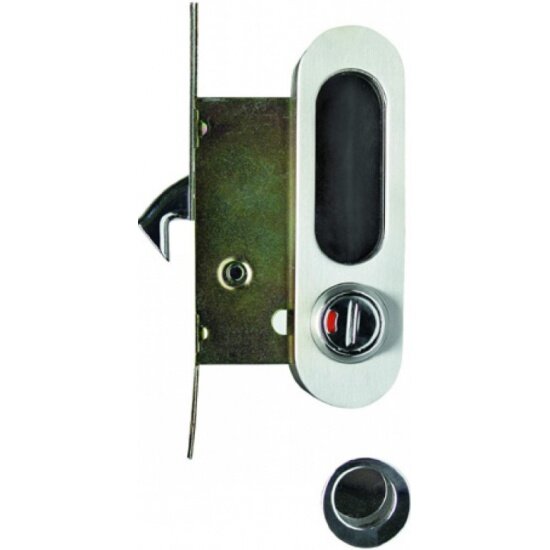 Ручки для раздвижных дверей с замком Archie А-К 01/02-V2HH бел. никель, защелка, фиксатор