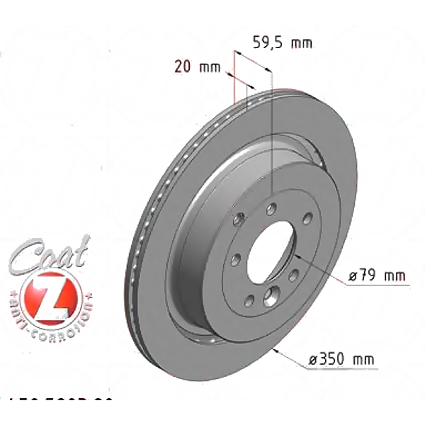 ZIMMERMANN 450.5203.20 (SDB000644 / SDB000645 / SDB000646) диск торм lrov Discovery (Дискавери) / range rover sport