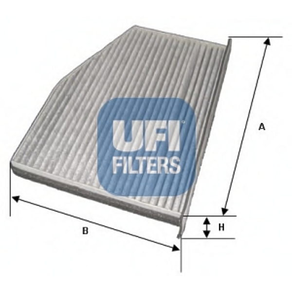 UFI 54.124.00 (1K1819653 / 1K1819653A / 1K1819653A) фильтр салона287x217x57угольный\ Audi (Ауди) a3, VW Golf (Гольф) V /