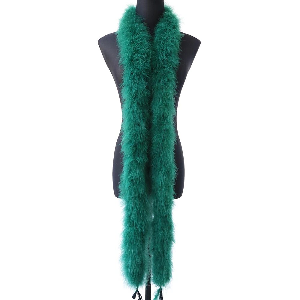 Мягкие турецкие перья марабу boa 2м 11-50г Изумрудный, 13 Grams, Deep Green