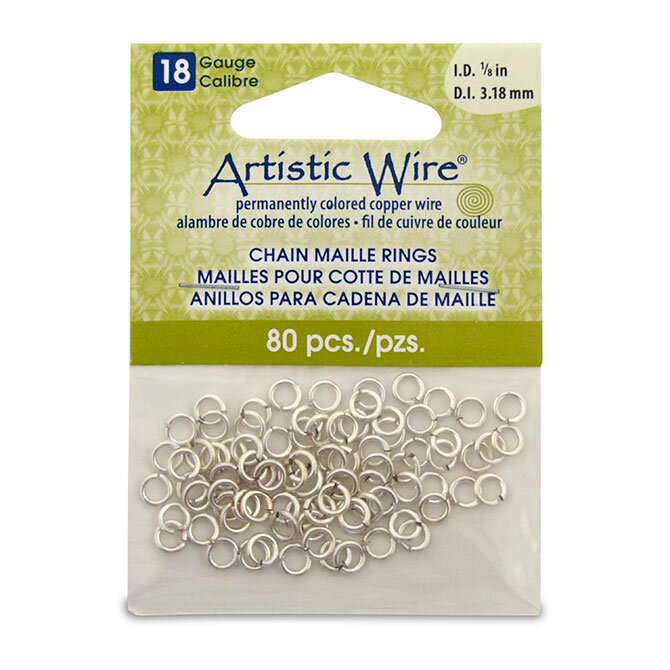 Соединительное колечко, 5.2мм (толщина 1.0мм, внутренний размер 3.18мм), Artistic Wire, базовый материал - медь, посеребренное, 80 шт.