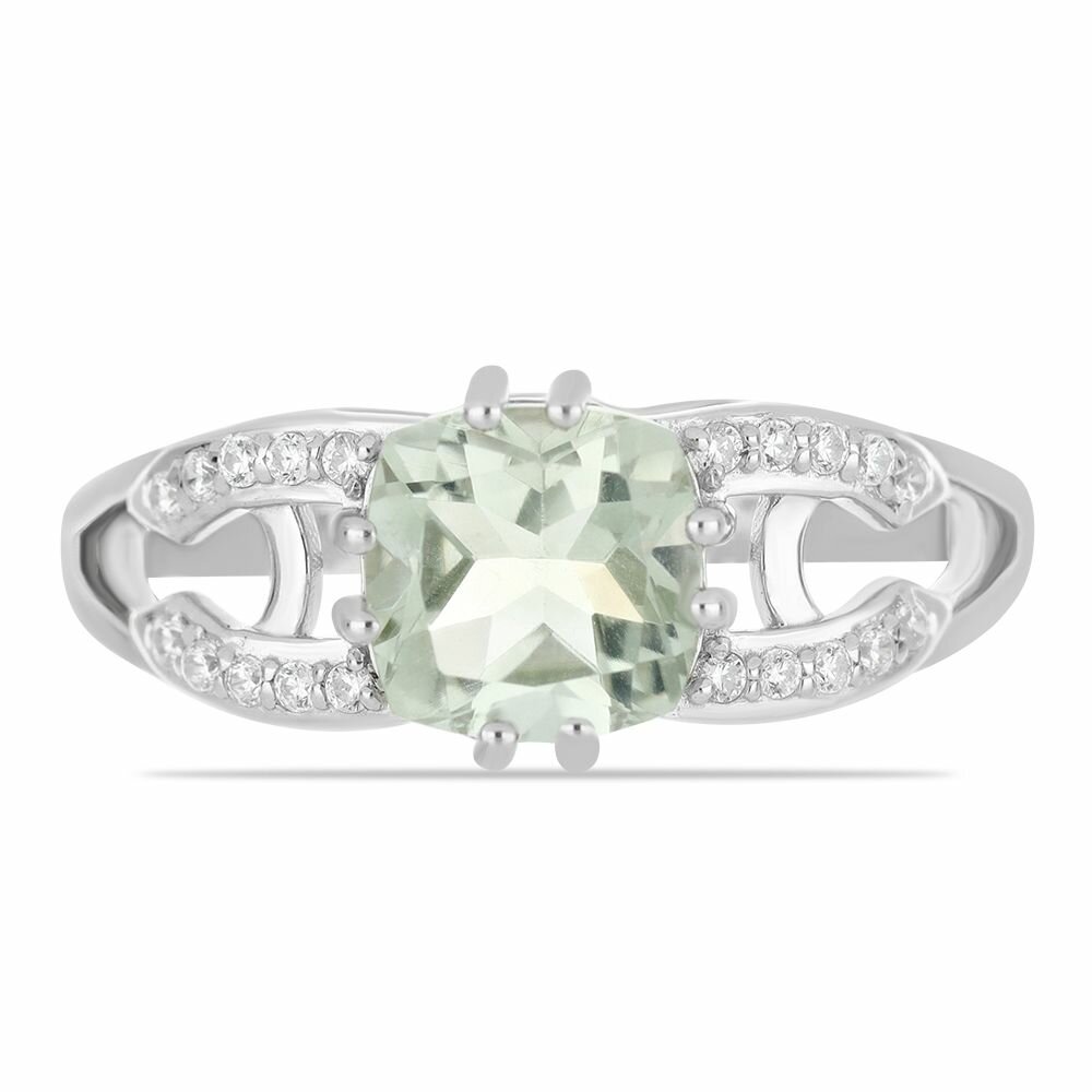 Кольцо, серебро, 925 проба, родирование, аметист, фианит