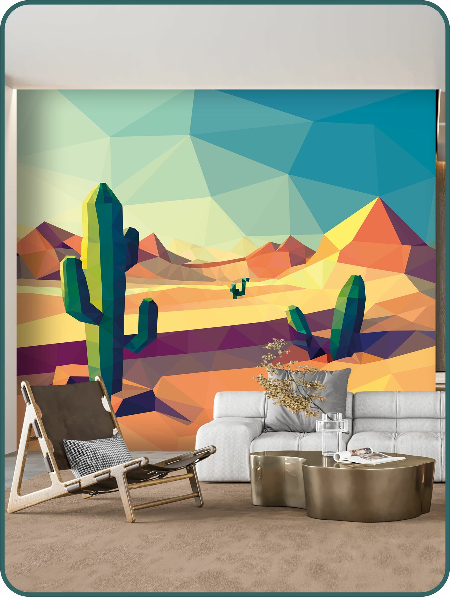 Фотообои Art IrbisPrint на стену Пустыня полигональ 300х270 на флизелиновой основе