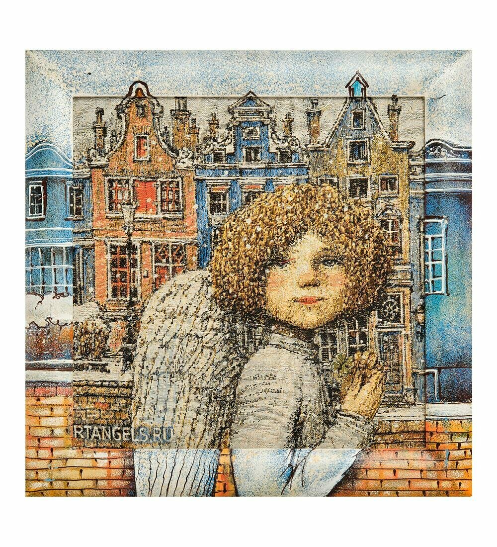 Гобелен в расписной раме Ангел удачи А. Наливкина 30х30 A2174334 Artangels, Гобелен, дерево