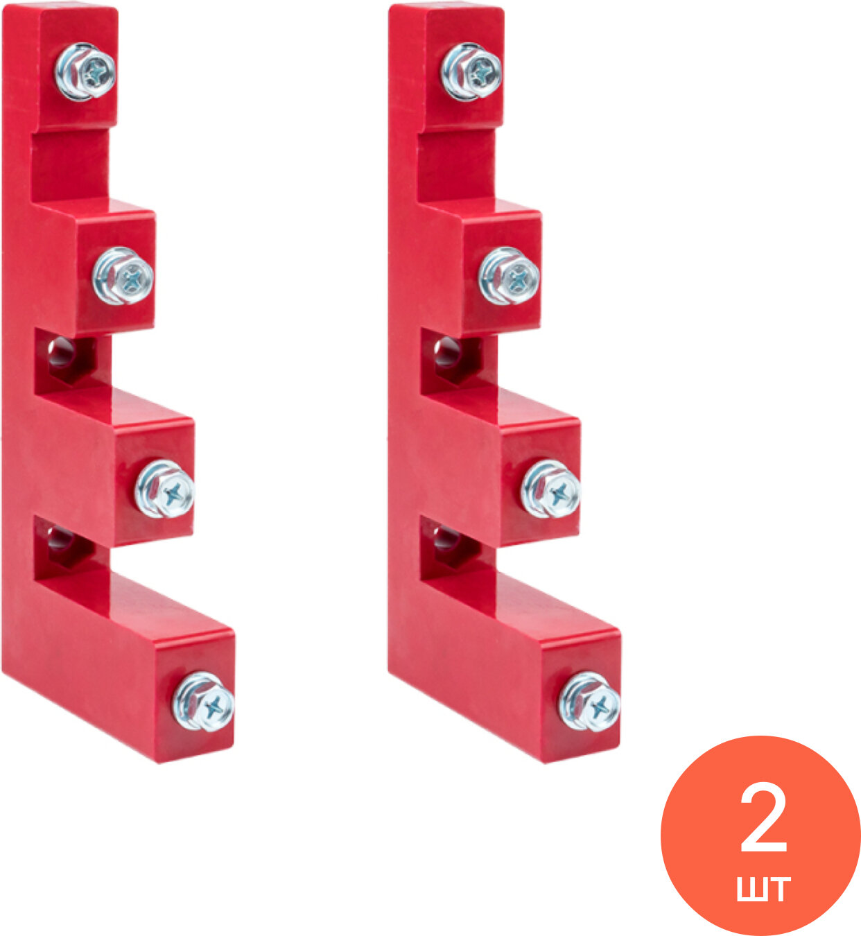 Изолятор EKF / ЕКФ PROxima Лесенка, красный, максимальный номинальный ток 700А, plc-sl-700 / электрика (комплект из 2 шт)