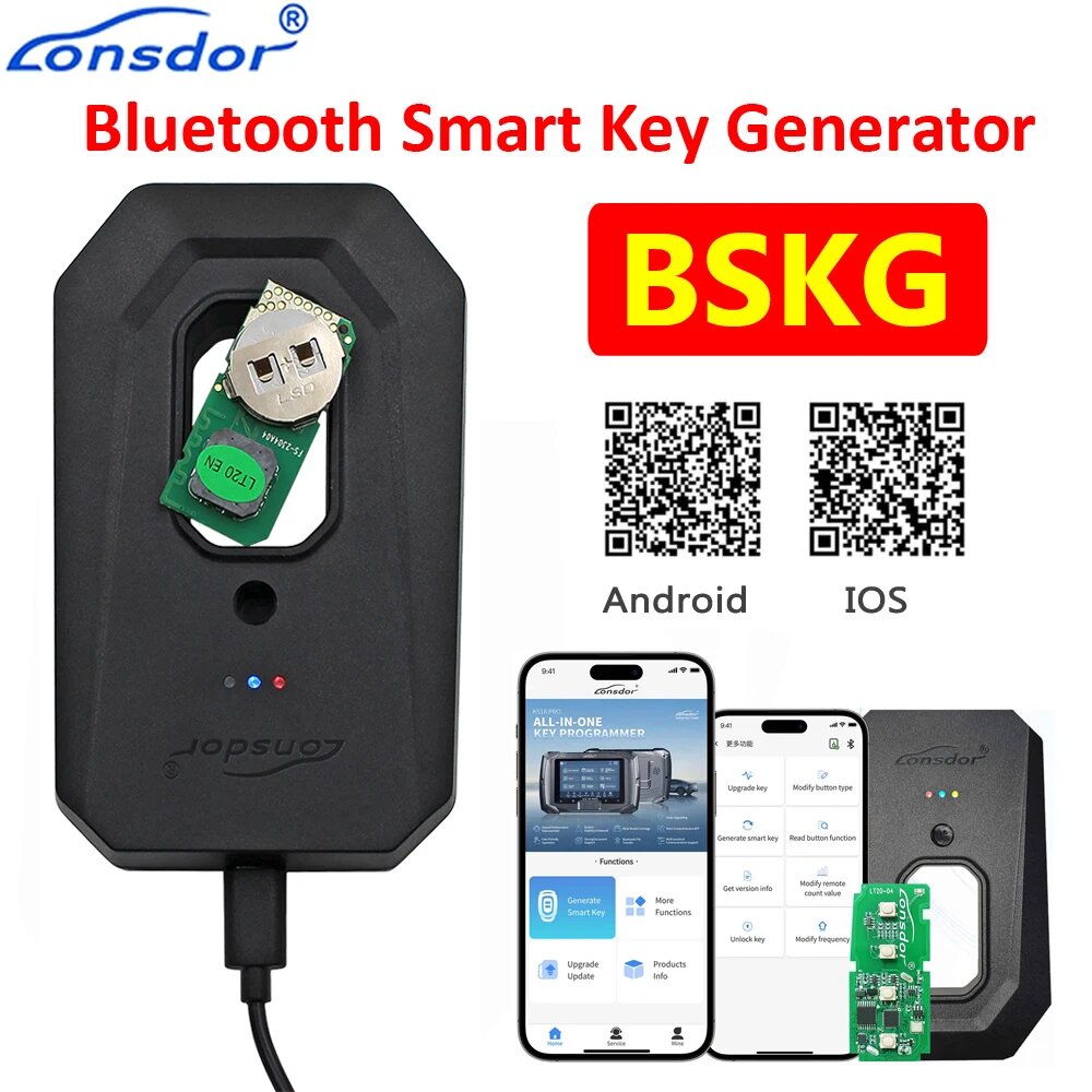 Lonsdor BSKG Bluetooth Смарт-генератор ключей может разблокировать генератор смарт-ключей изменение частоты и кнопок для пультов серии LT20