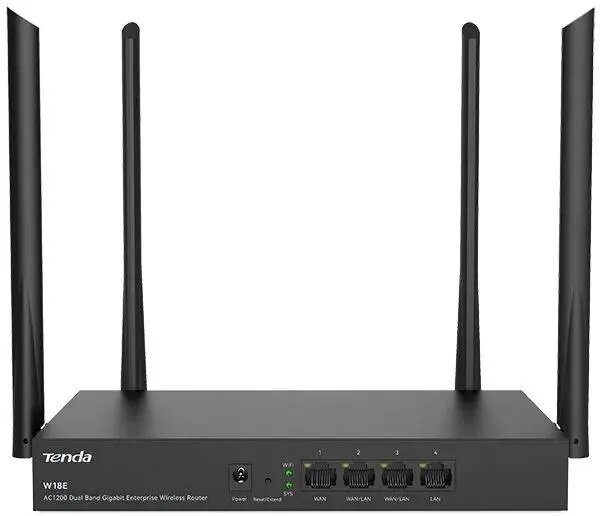 W18E / Wi-Fi роутер TENDA W18E, AC1200, черный