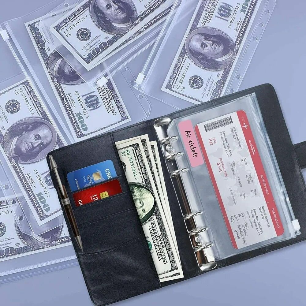 30 шт. Конверт для наличных 6 отверстий Бюджетные карманы Папки на молнии