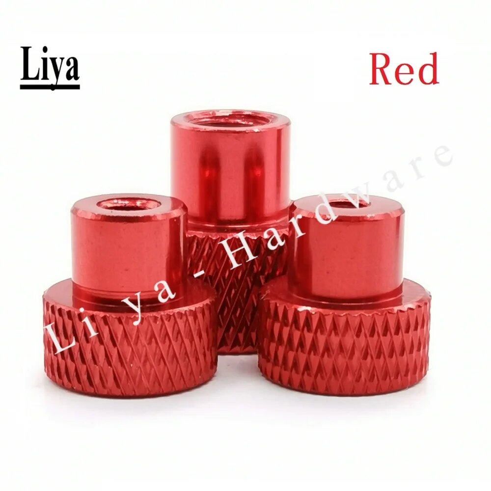 Ручные гайки алюминиевые M2-M6 M5 5pcs, Red