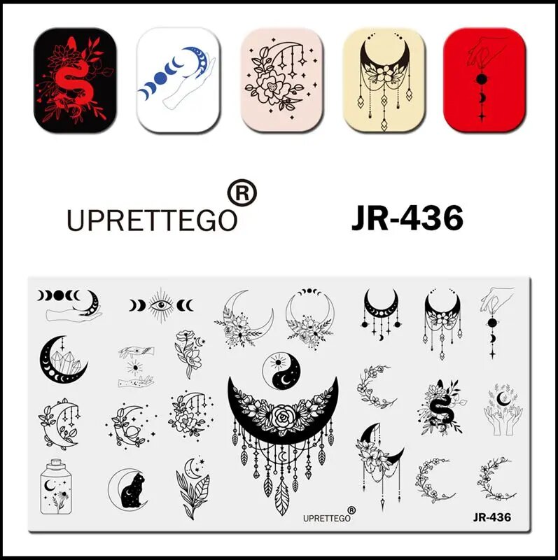 Трафарет для стемпинга UPRETTEGO JR436, Цвет: JR436