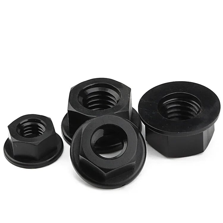 Нейлоновые фланцевые гайки M3-M12 белые/черные M10-10PCS, Black