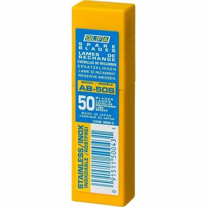 Лезвия сегментированные, OLFA 50 шт, 9х80х0.38 мм
