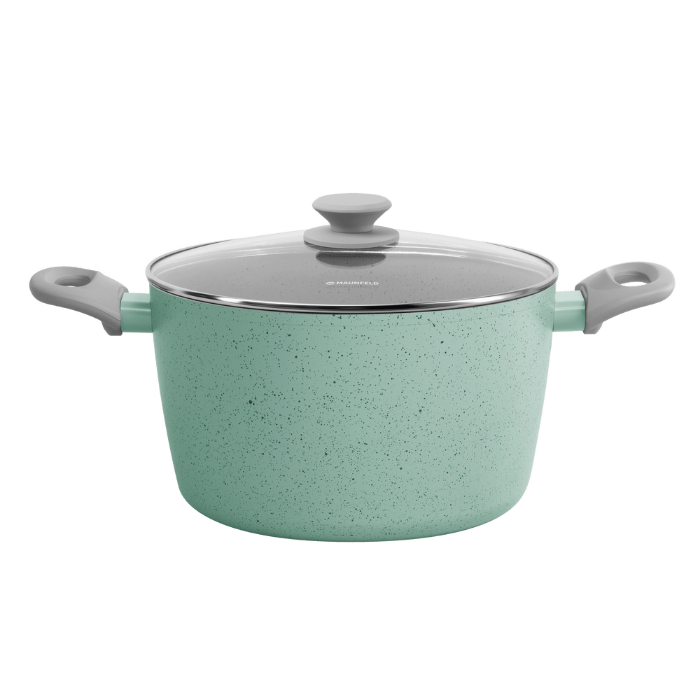 Кастрюля MAUNFELD MCS57FA05FS, кованый алюминий, 5.7 л, фисташковый