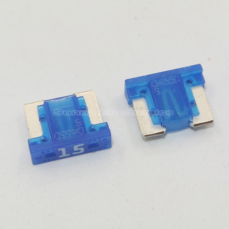 50 шт. 2A 3A 5A 7.4A 10A 15A 20A 25A 30A предохранители Micro Short Low profile Mini blade 15A amp APS/ATT предохранитель для Honda Toyota Lexus Синий