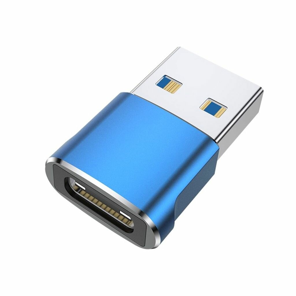 Кабель для подключения к Интернету, USB 3.0 папа на Type C мама переходник - синий