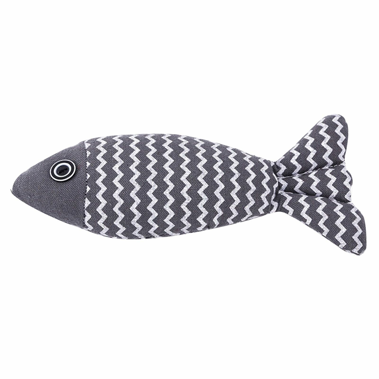 Жевательная игрушка-рыба с кошачьей мятой (серая)