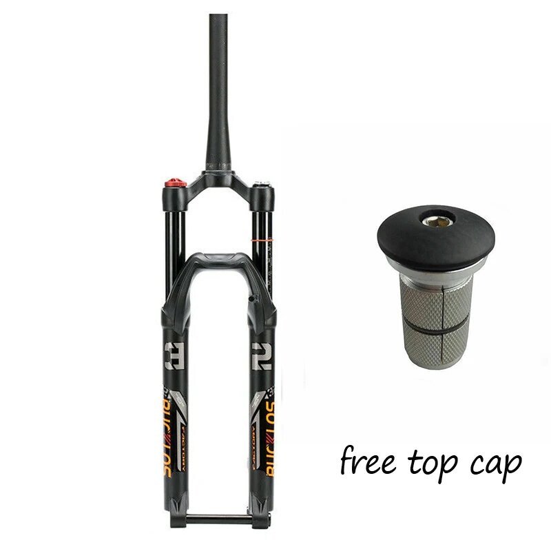 BUCKLOS Воздушная вилка MTB 26/27.5/29", черная/черно-золотая Tapered-26