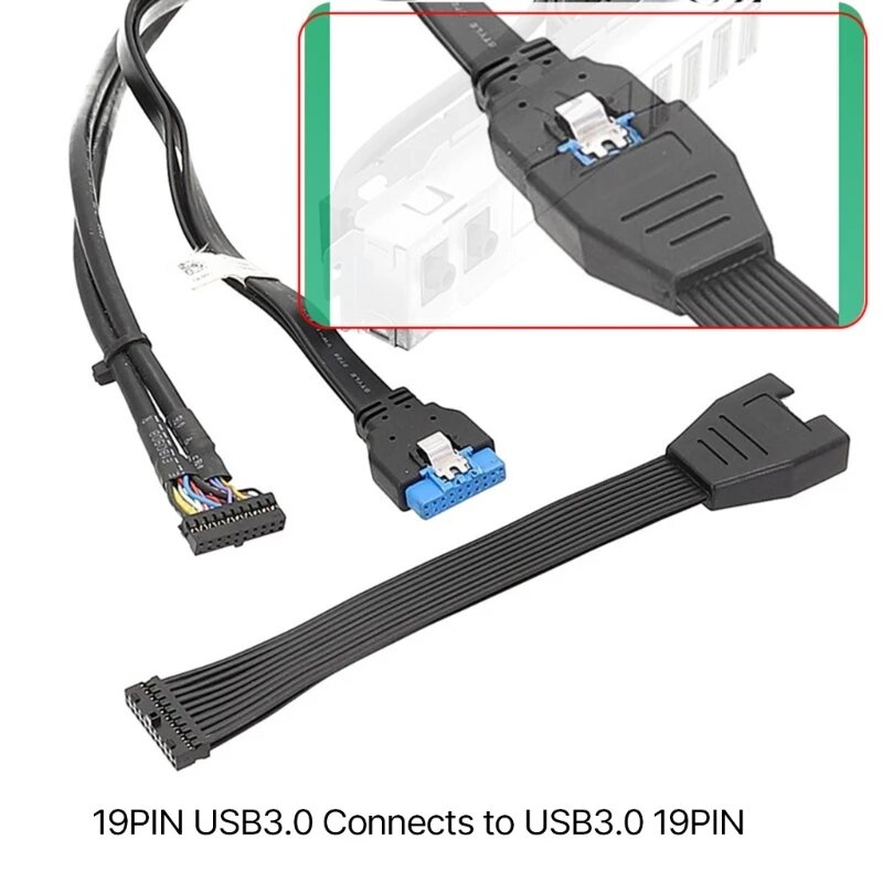 Гибкий USB-удлинитель USB3.0 до 19-контактного расширения для ПК Компьютерный корпус Обычная материнская плата USB 19-контактная