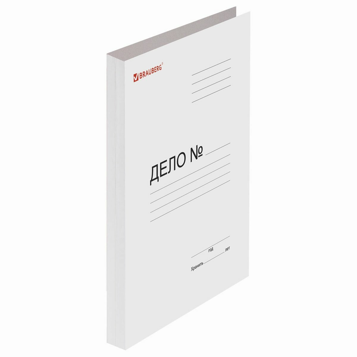 Папка-скоросшиватель Brauberg (А4, до 200л, 320 г/кв. м, картон мелованный) белая (121512), 25шт.