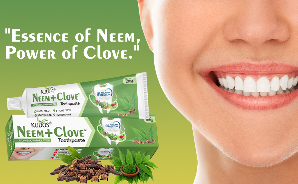 Зубная паста Ним и Гвоздика Кудос (Neem and Clove Kudos), 300 гр.