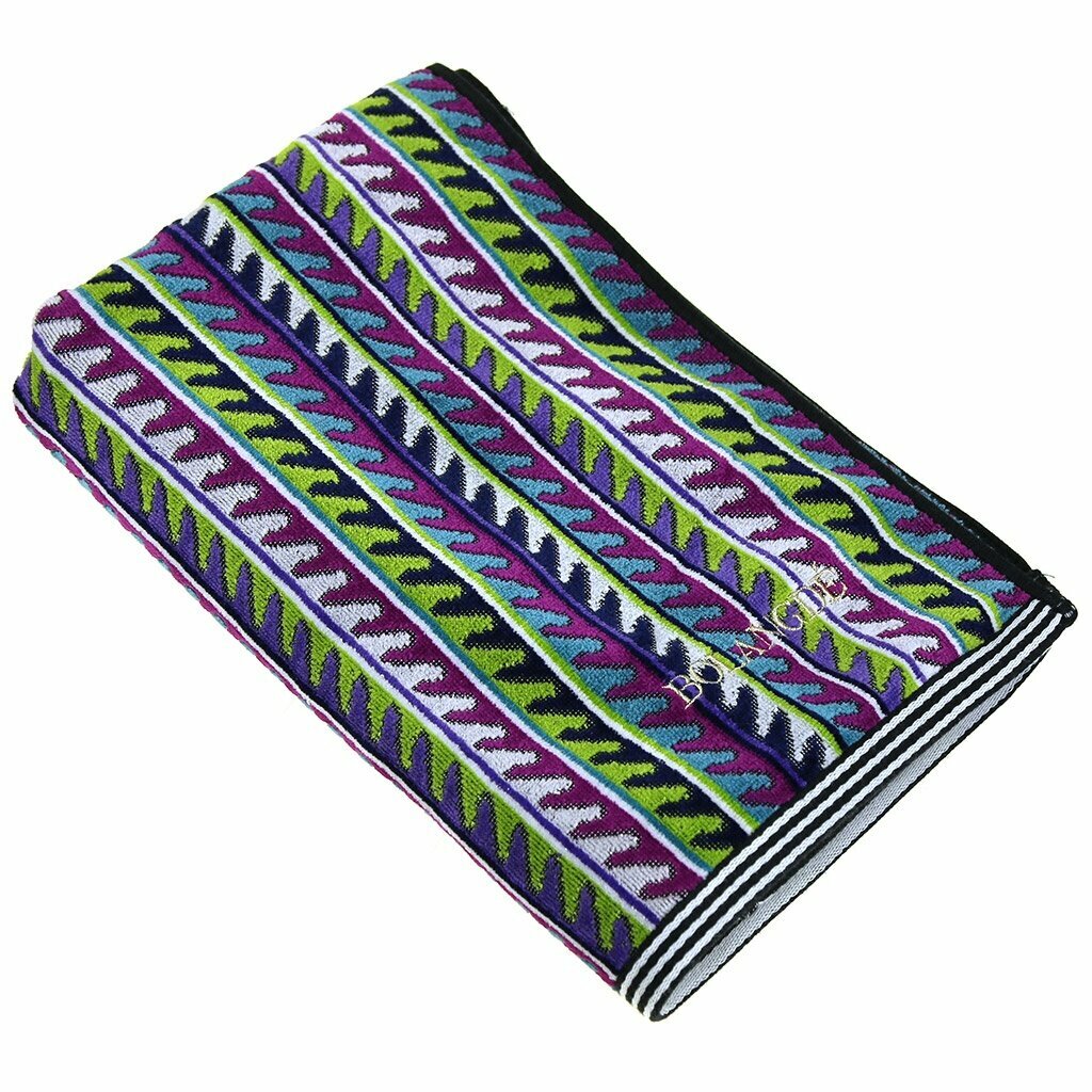 Полотенце махровое Домашняя Мода "Missoni-3004" 70х140 см, плотность 375 г/м2, 100% хлопок, велюр сиреневый (MC3004V)