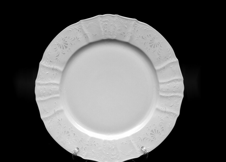Набор тарелок "Bernadotte", 21 см, 6 штук, Платиновый узор, отводка платина.