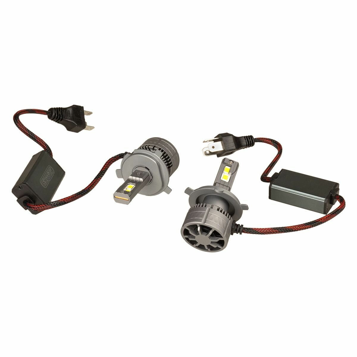 Автолампа-LED (аналог ксенона) H4(K40) 9-36V 40W 6000-6500K CSP3570 2-конт SKYWAY Белая 2шт. радиатор вентилятор охл