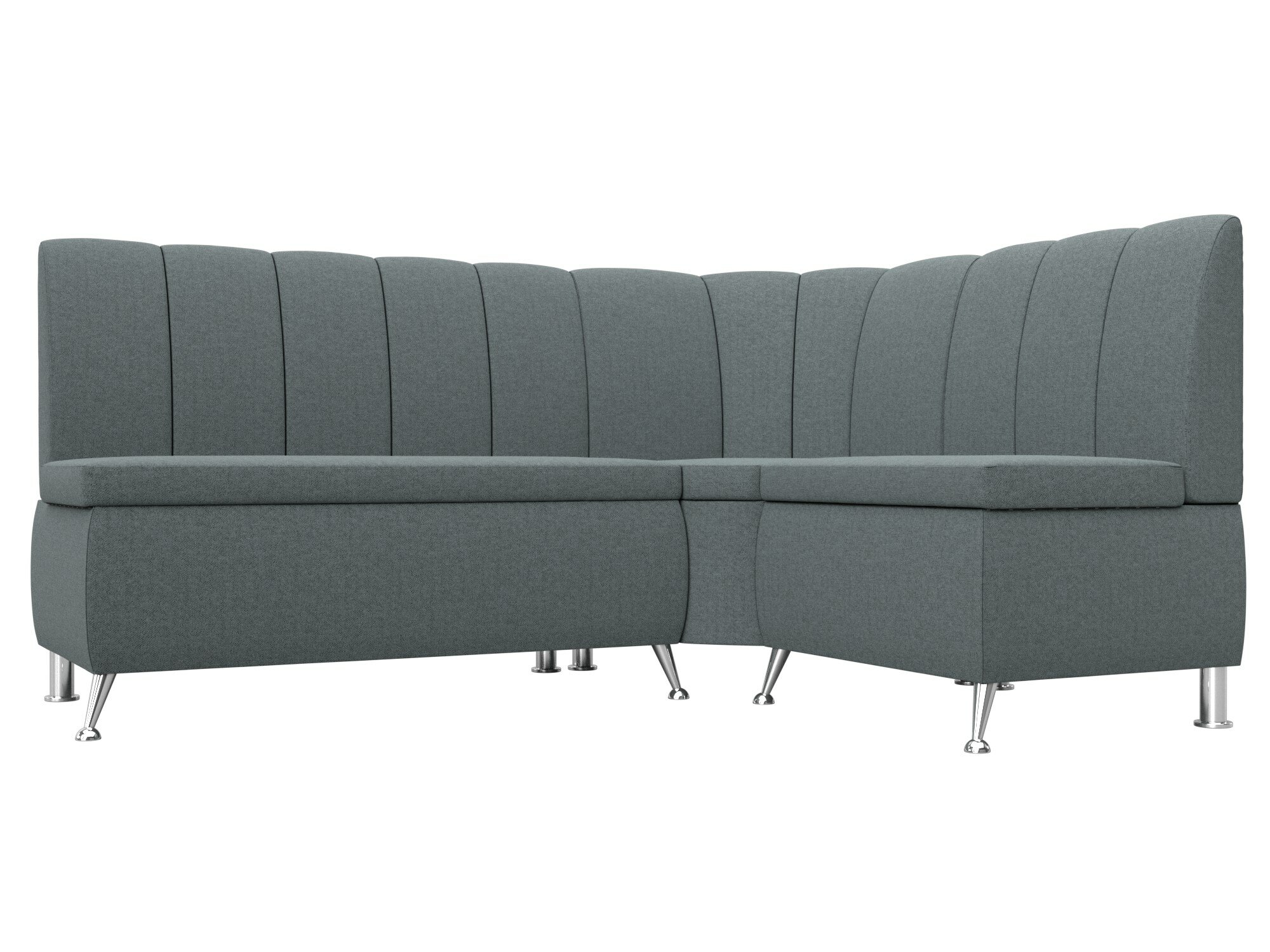 Диван кухонный угловой Кантри, правый угол, 4-местный, размер: 170x88х133см, Рогожка, Амур 07 серый