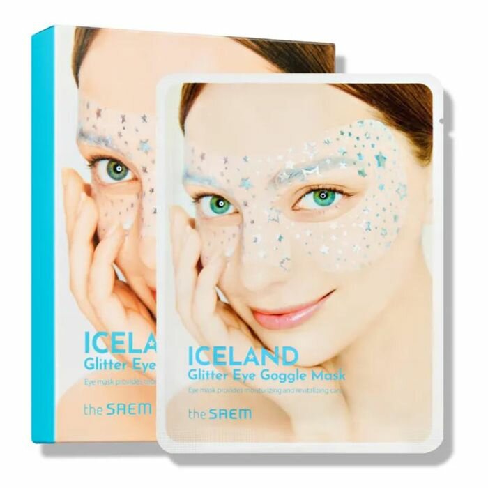 The Saem Набор одноразовых масок для кожи вокруг глаз с глиттером, 10 шт. Iceland Glitter Eye Goggle Mask Set