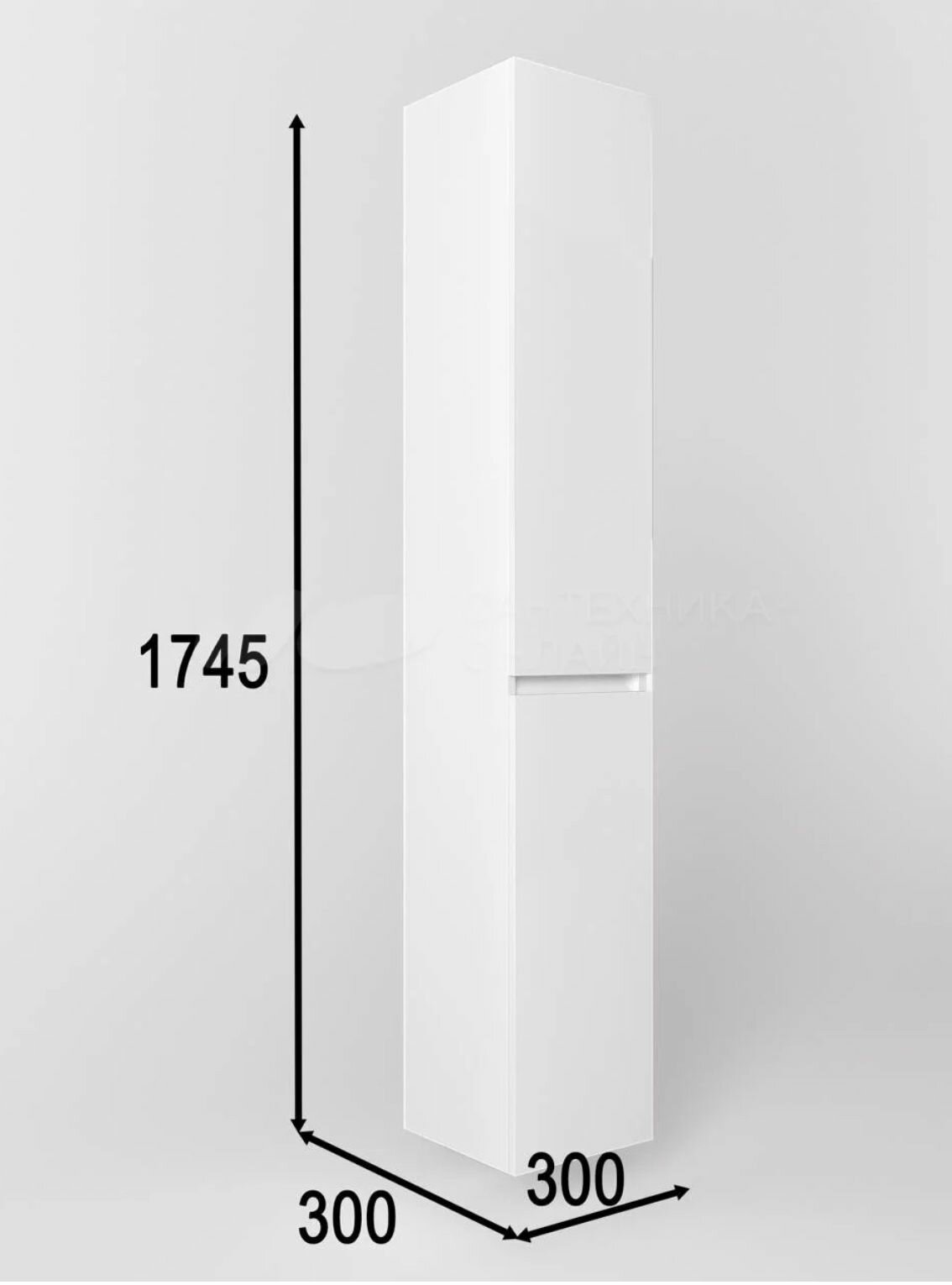 Пенал для ванной Style Line Даллас 30 Люкс Plus белый