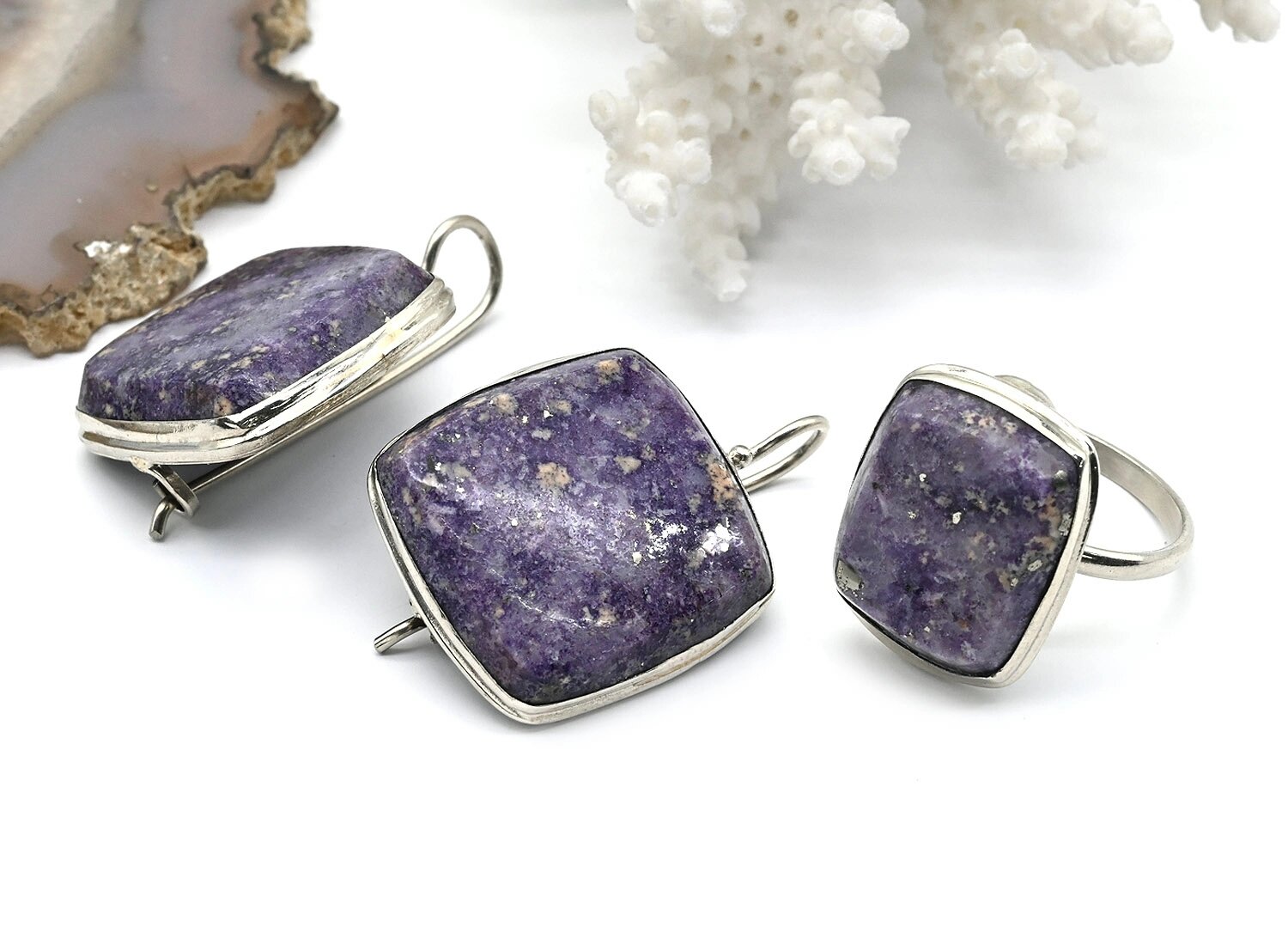 Комплект бижутерии, флюорит