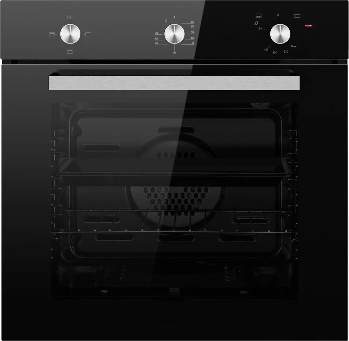 Духовой шкаф газовый Weissgauff WGO 706 черное стекло