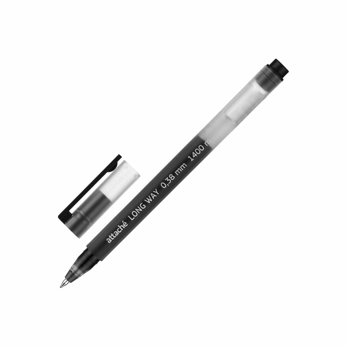 Ручка гелевая Attache Long Way (0.38мм, черная) (2005571), 12шт.