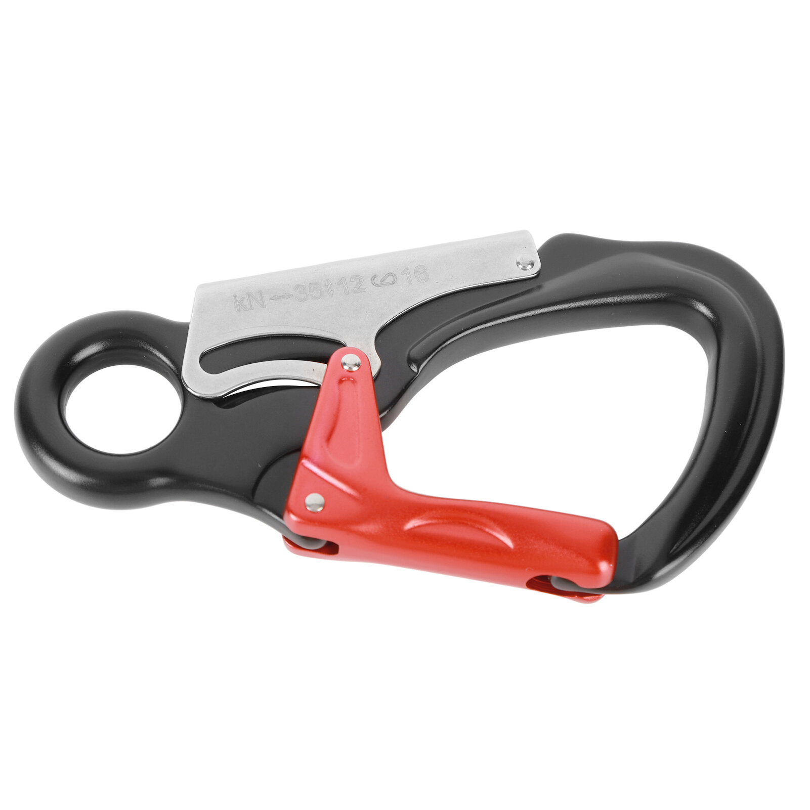 Карабины для альпинизма 35KN D-образные Heavy Duty для скалолазания реппеллинга альпинизма черный красный из 7075 авиационного алюминия нержавеющей стали с антиспальных замков для канатов до 20мм 0.79дюймов 1 шт.