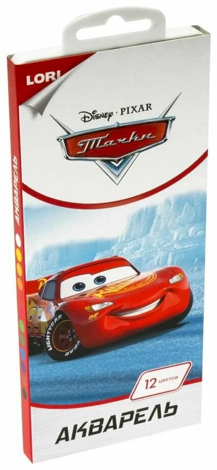 Акварельные краски LORI "Disney", Тачки, 12 цветов, без кисточки