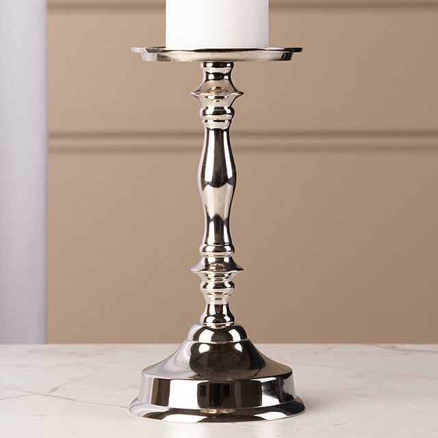 Металлический подсвечник для 1 свечи Марэль 22 см серебряный, Koopman, A06931750