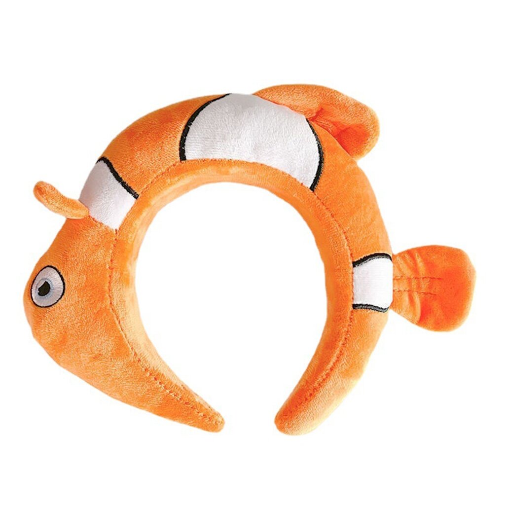 Children Cartoon Headband Stuffed Clownfish Shape Hair Hoop Adult Plush Headpiece Hairband Party Cosplay Costume Props