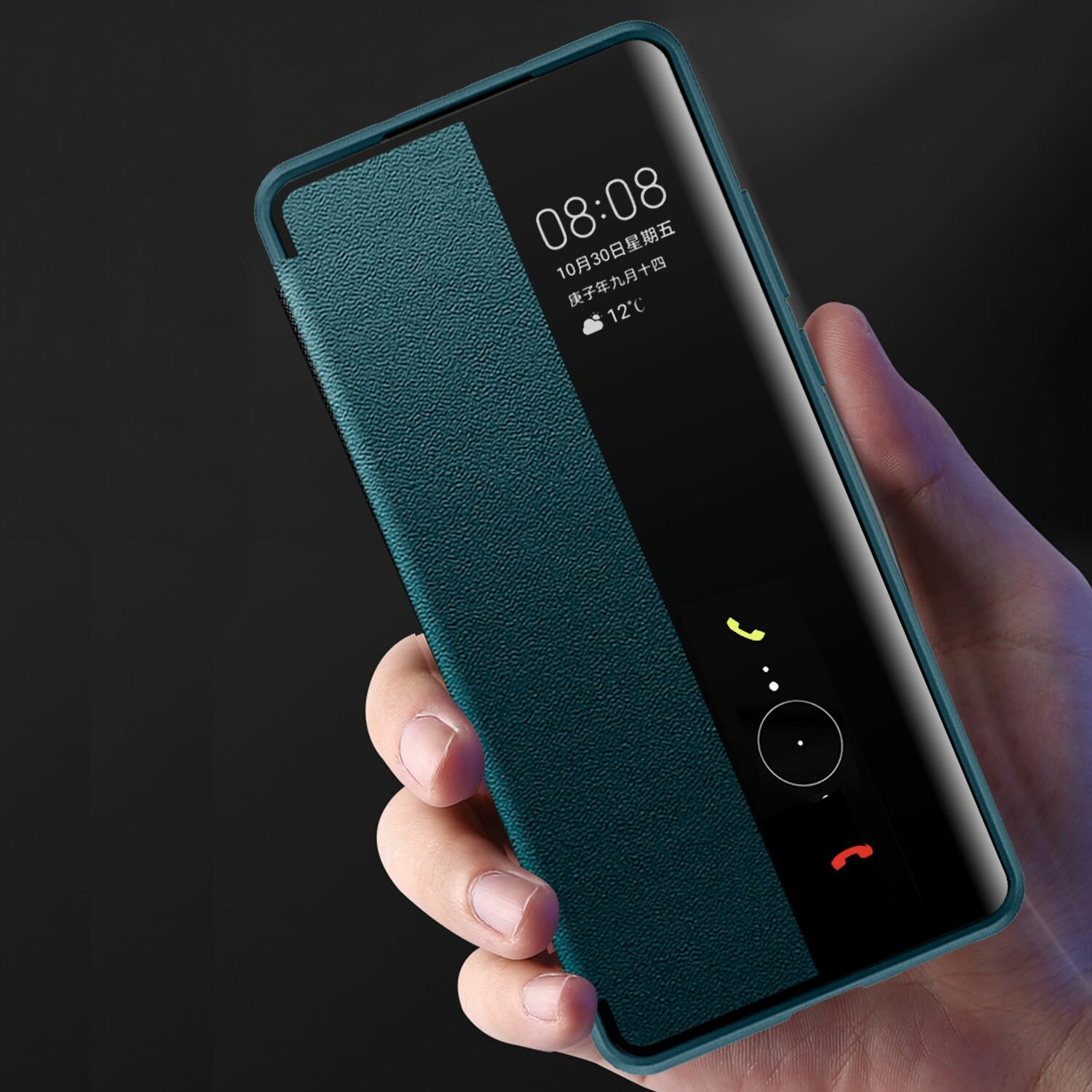 Кожаный чехол MyPads с окном для Huawei Mate 50 Pro