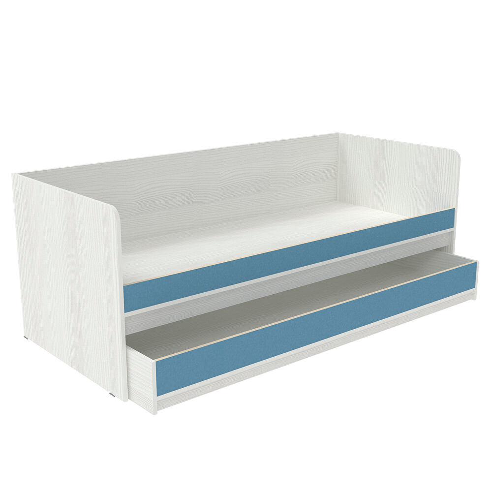 Кровать двухъярусная Дуэт-7 Белое Дерево Светло Синий/Голубой