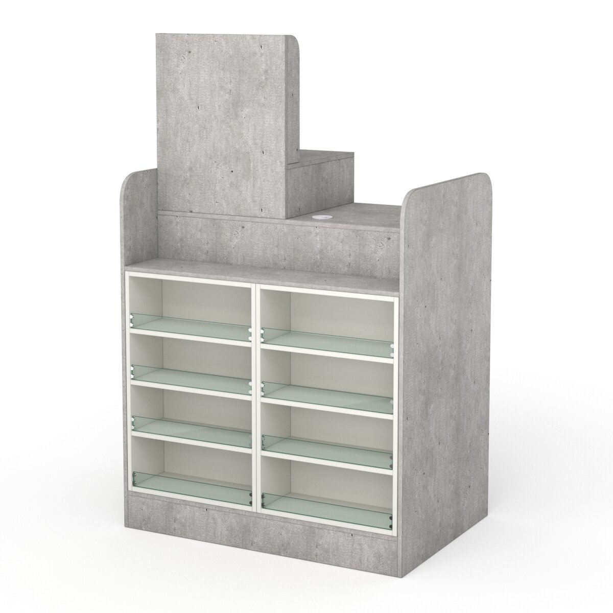 Кассовый стол "ривьера молди" №4А (левосторонний), Метрополитан Грей и Белый