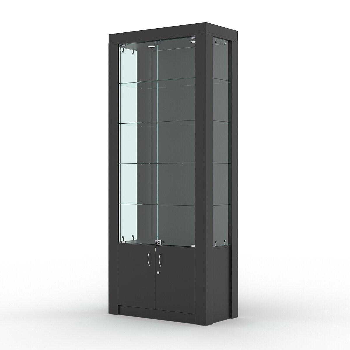 Витрина "модерн" №7 (с дверками, задняя стенка - ДВП), Черный