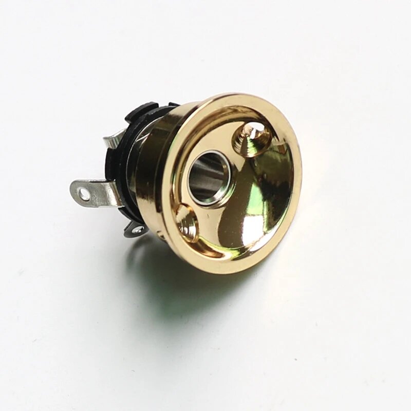 Разъем для гитары TL в стиле чашки «сделай сам» с круглой пластиной для разъема 6,35 цвета никель-черного золота