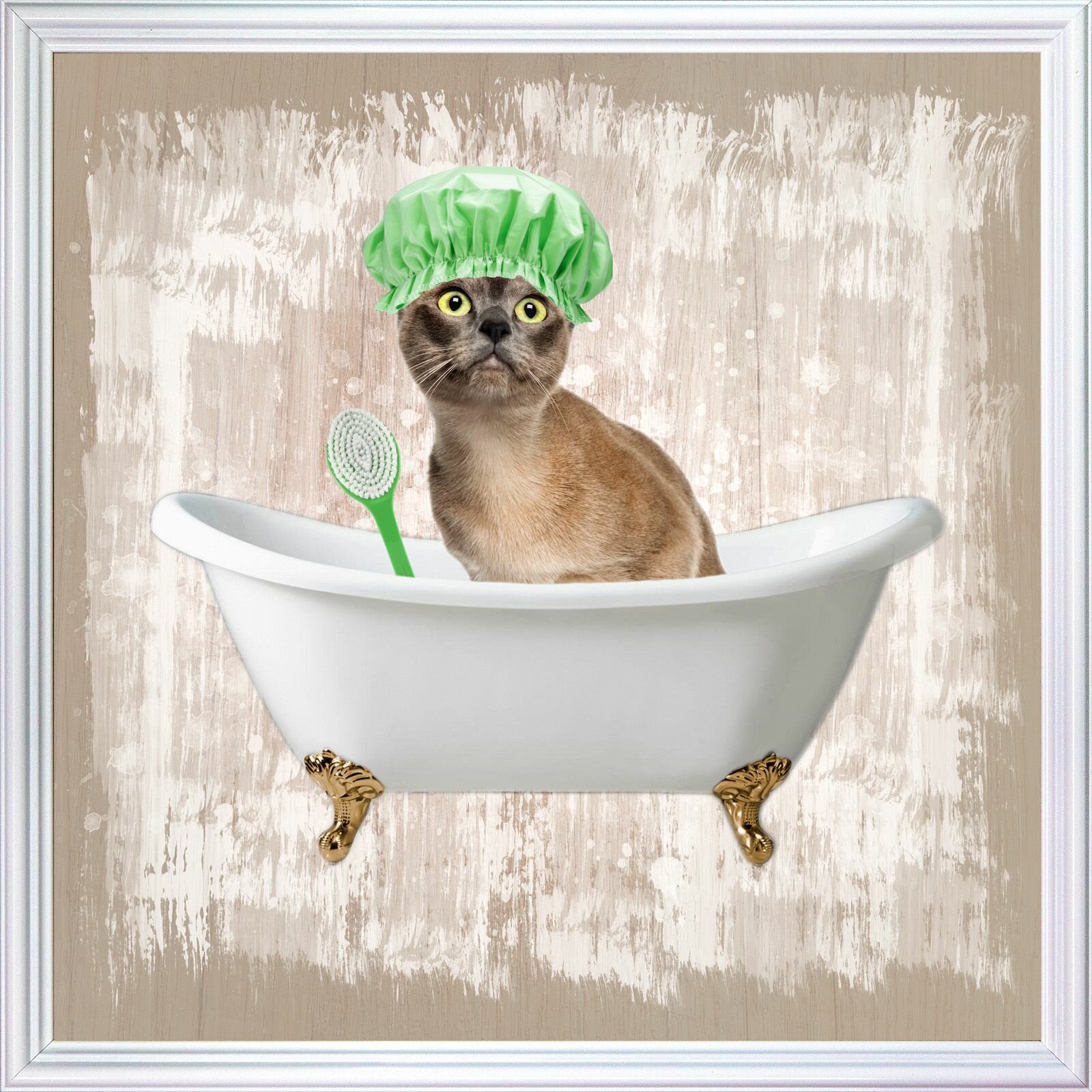 Картина "Ванна для кота", 30х30 см, художник - Marcus Prime. Арт. МЛ11-50592