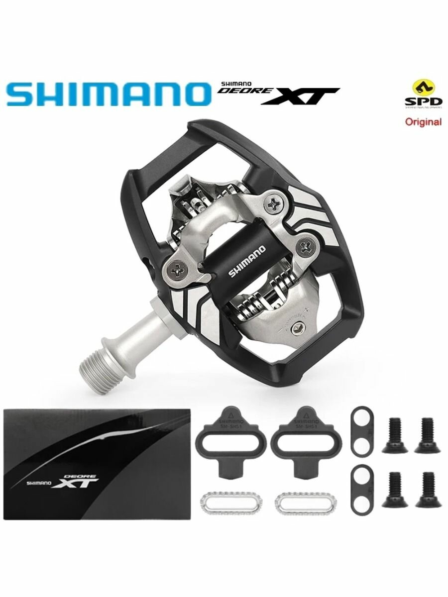 Педали Для Горного Велосипеда Shimano DEORE XT PD-M8020, Двусторонние Самоблокирующиеся Педали SPD, С SH51