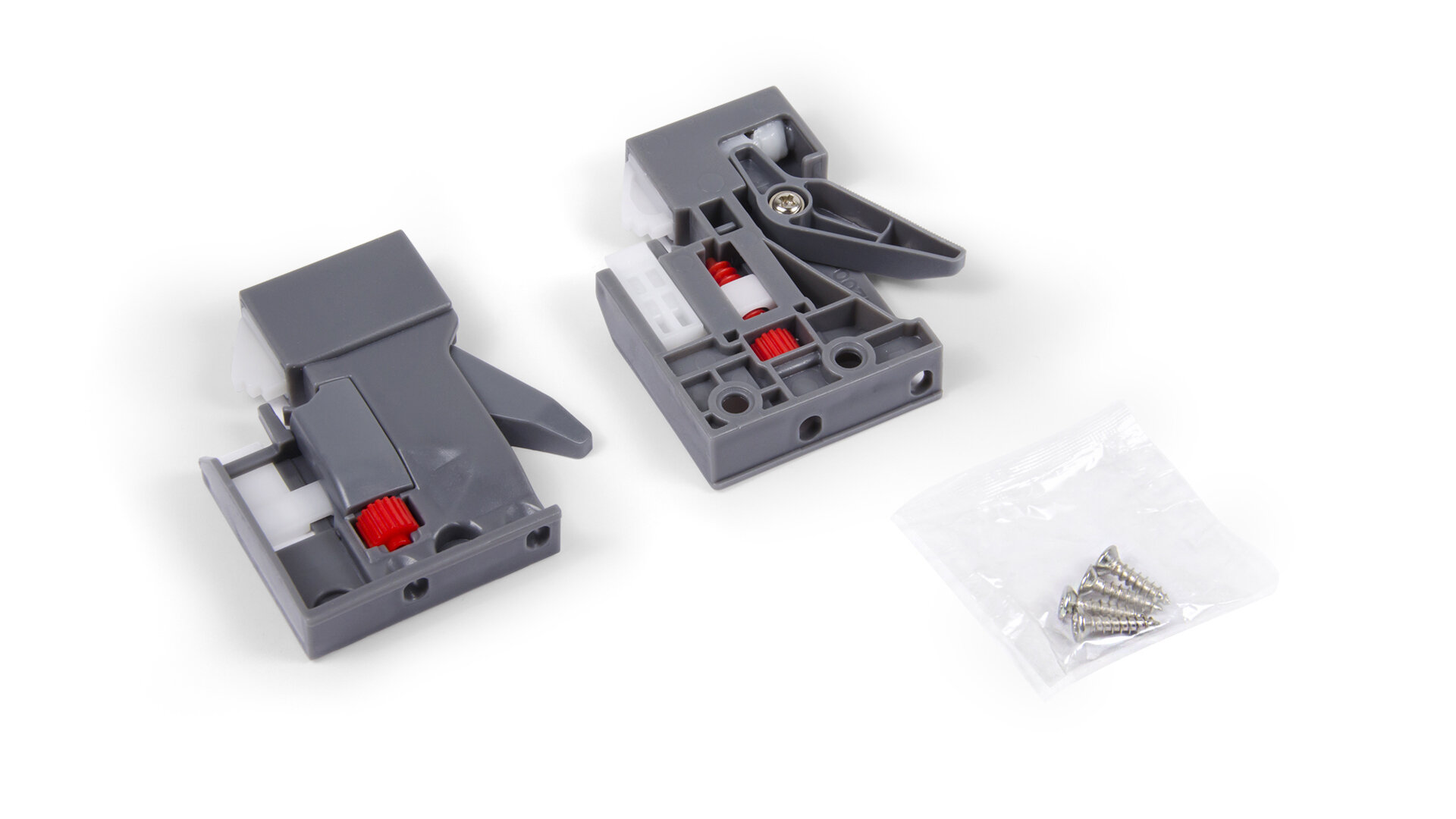 Фиксатор для надвижного монтажа направляющих неполного выдвижения B-Slide DBH04/GR, серый, 4 комплекта