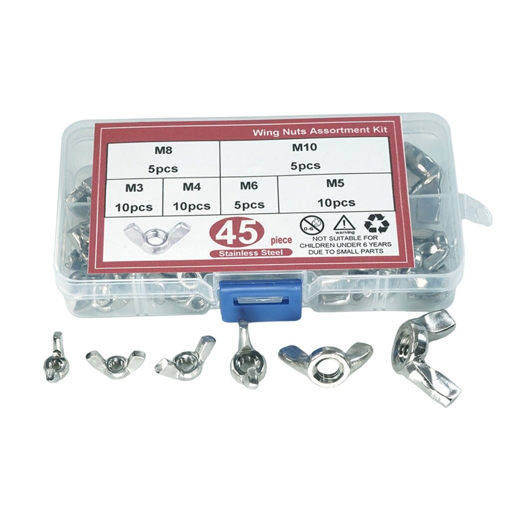 Набор накидных Гаек Ассорти Ручной Затяжки Барашковой Гайки Стальной набор Накидных гаек для проекта