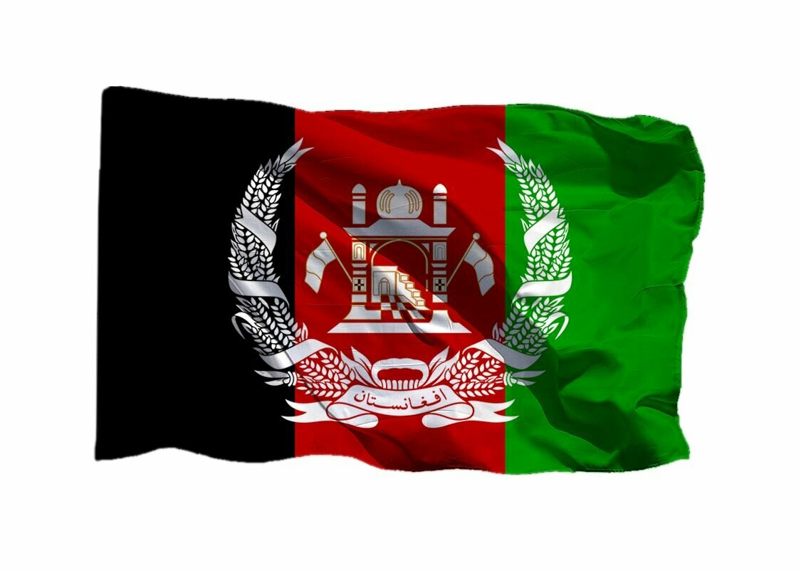 Флаг Афганистана 2013-2021, 90х135 см на шёлке для ручного древка