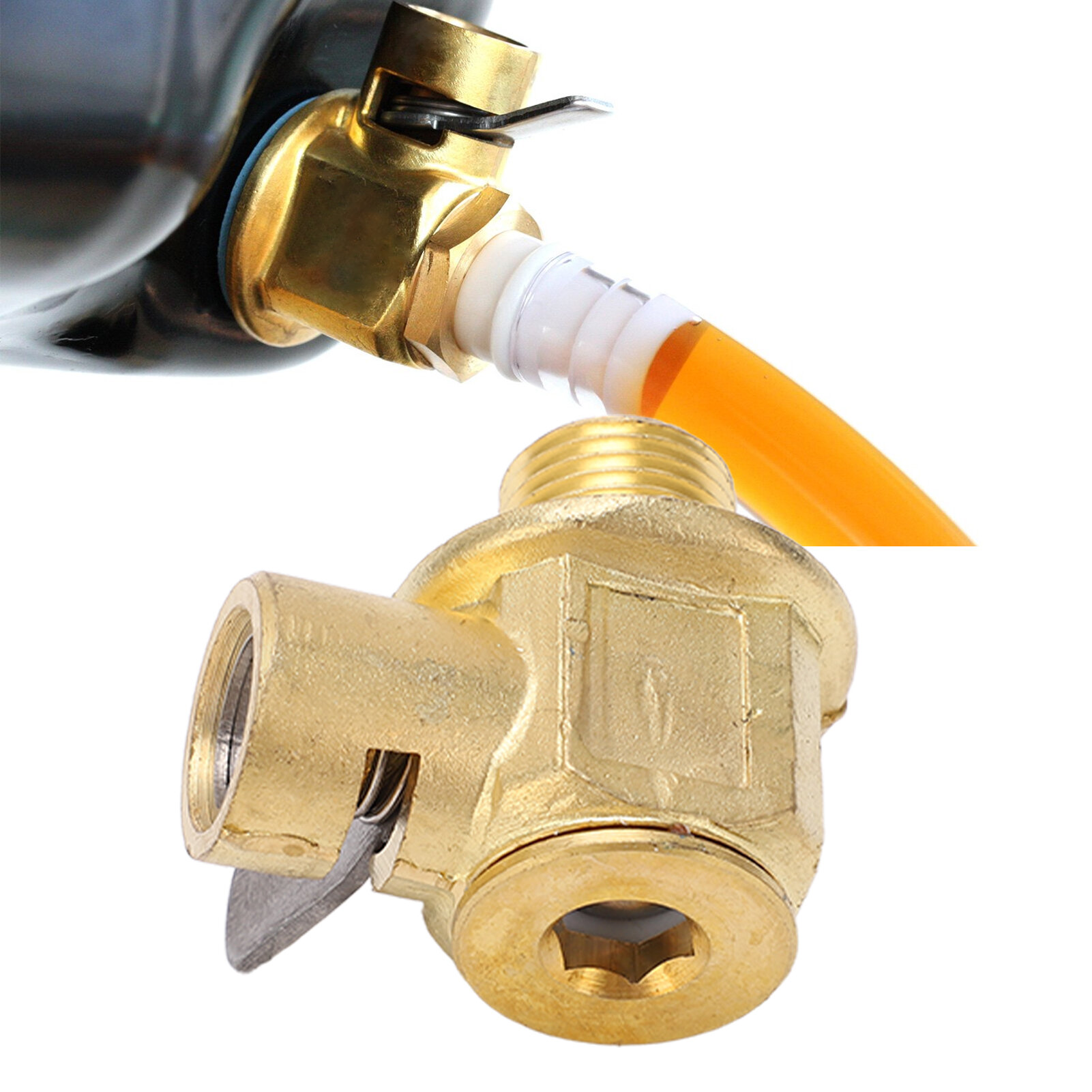 Клапан быстрого слива моторного масла M14‑1,25, латунь, нержавеющая сталь, с рычажным зажимом LC‑10 для легких грузовиков Vans