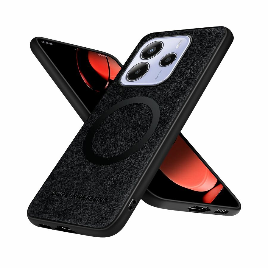 Кожаный чехол для телефона Xiaomi Redmi Note 14 4G(Редми Ноут 14 4G), модный, легкий, устойчивый к падениям, прочный, простой